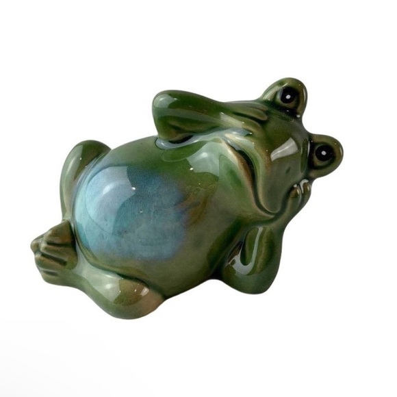 Accents | New Ceramic Green Glazed Garden Frog | Poshmark